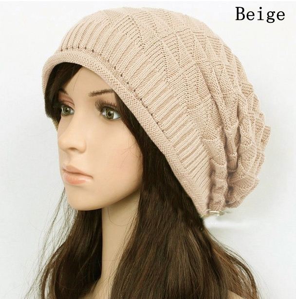 Fashion Winter Women Beanies Warm Knitting Hats Triangular Pattern ...